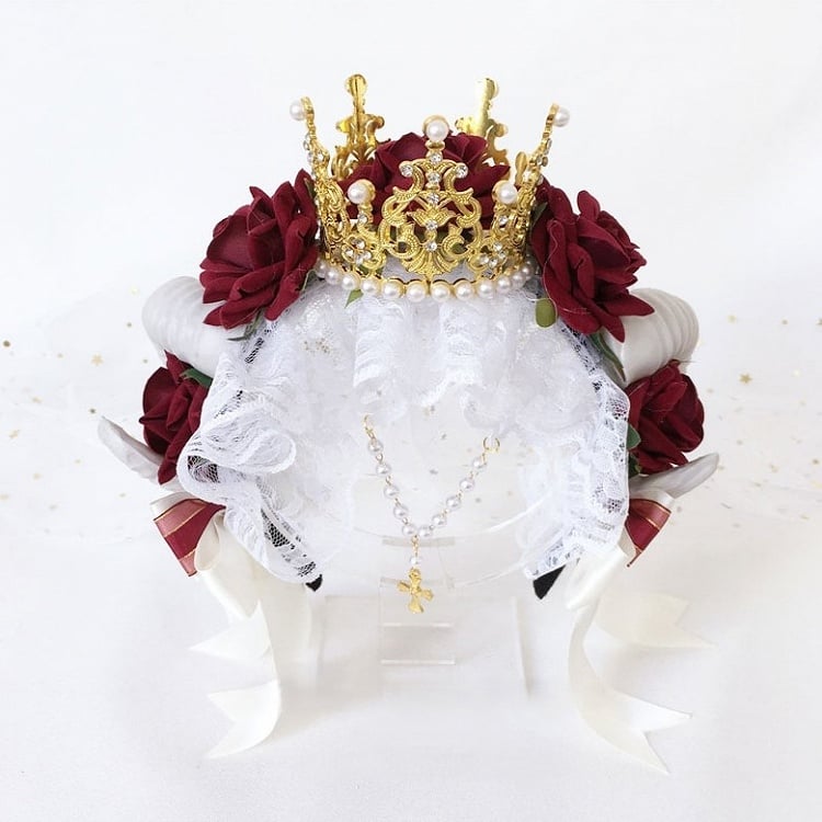 4 Colors Gothic Rose & Crown KC with Faux Horn Accents – LilyVow