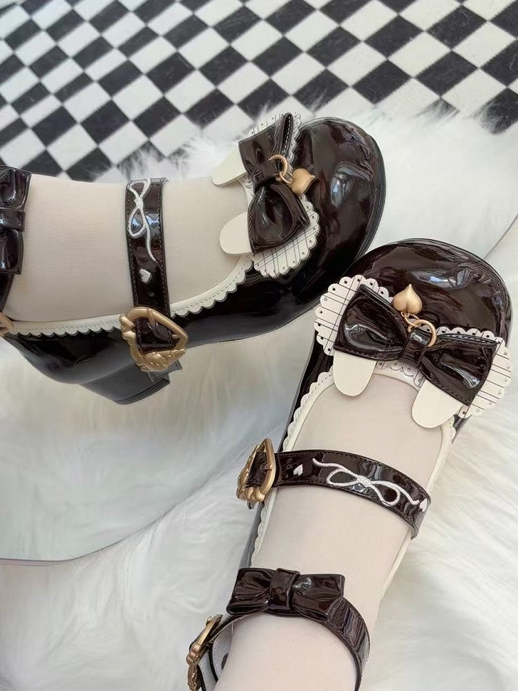 PU Dark Brown Bunny Themed Sweet Lolita Mary Janes with 5cm Heel ...