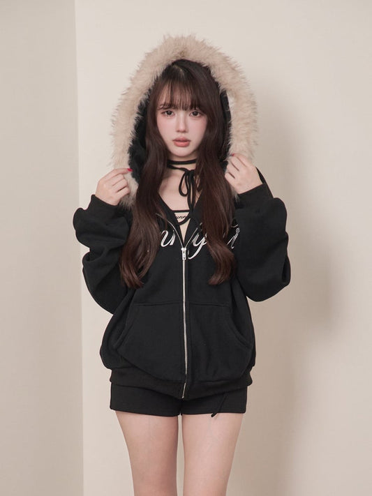 Coffee Sweet Lolita Bear Hooded Faux Fur Cape – LilyVow