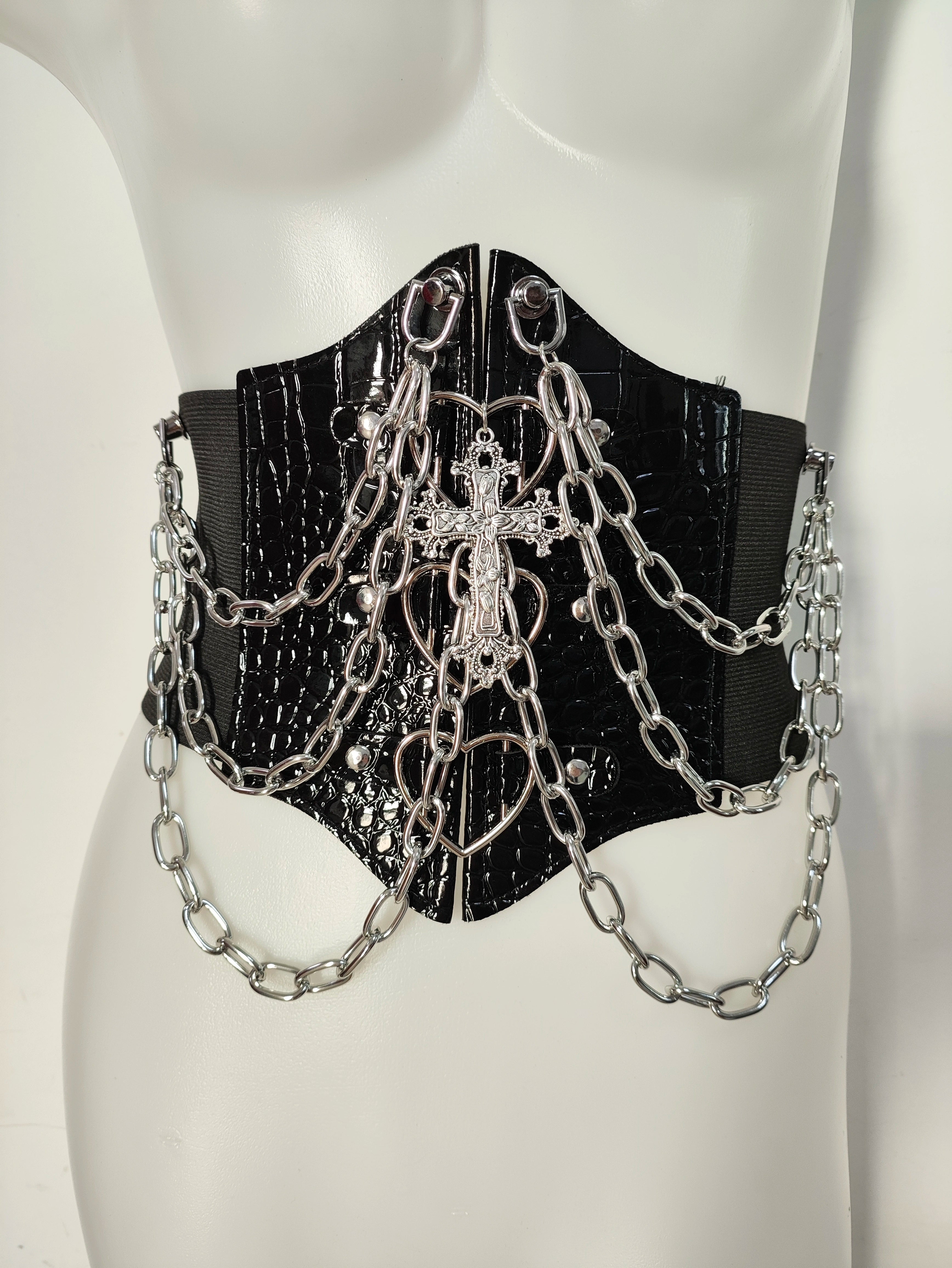 punk Y2K Velcro Chain Cross Niche Waist Seal – LilyVow