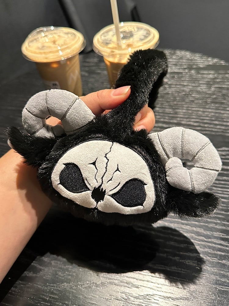 Clearance-Black and White Grim Reaper Gothic Plush Ear Muffs – LilyVow