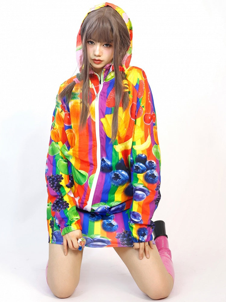 Colorful Gyaru Fashion Fruit Print Sun Protection Hoodie Jacket – LilyVow
